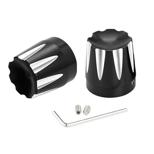 PBYMT Black Front Axle Nut Cover Caps CNC Compatible for Harley Softail ...