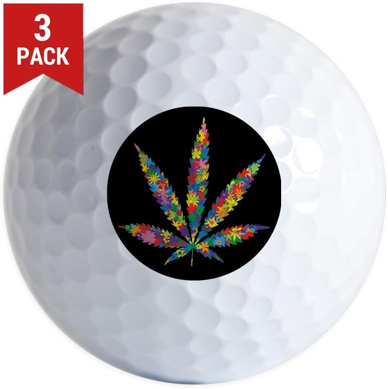 Amazon.com: Golf Balls (Set of 3) Marijuana Leaf Flowers 60s Colors ...