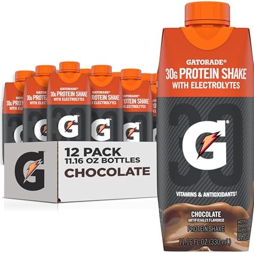 Gatorade Super Shake, Chocolate, 30g Protein, 11.16 fl oz Carton (Pack ...