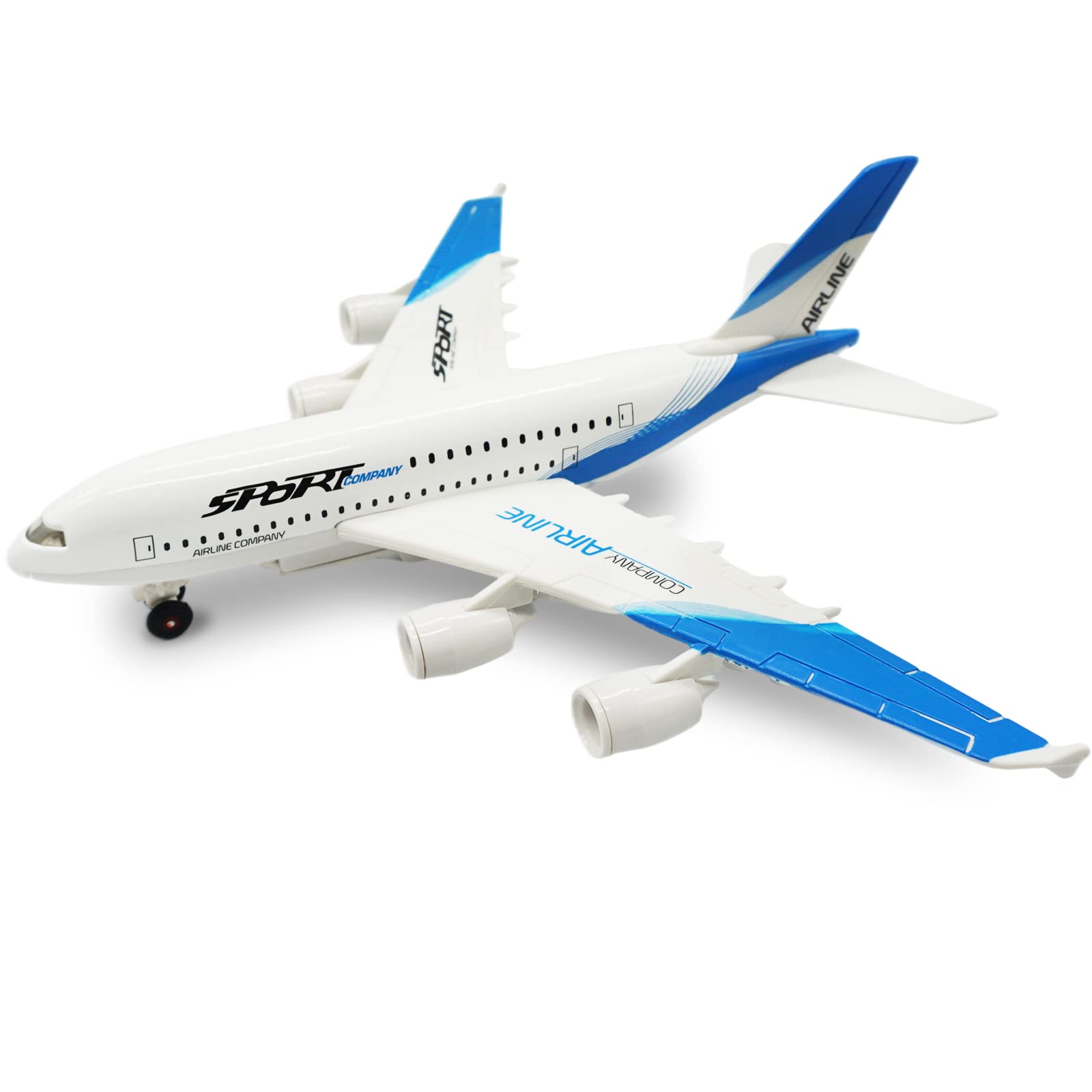 OTONOPI Airplane Toys A380 for Kids Bump and Go Pull Back Airlines Die ...