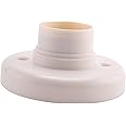 ALOEU E27 Round Plastic Base Screw Light Bulb Lamp Socket Holder White ...