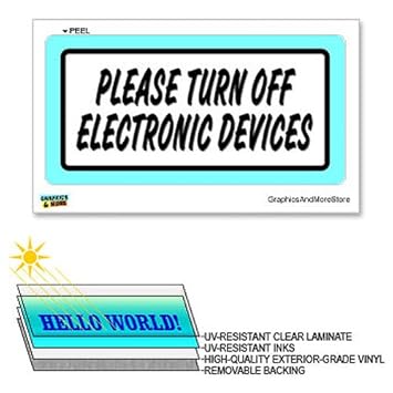 Amazon.com : Please Turn Off Electronic Devices - 12 in x 6 in ...