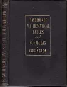 Handbook of Mathematical Tables and Formulas: Burington: Amazon.com: Books