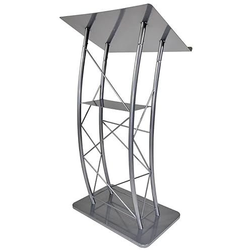 Kingdom KML2S Large Curved Lectern with Shelf, Stand Up Church Pulpit ...