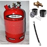 Safefill refillable LPG gas cylinder, bottle. translucent and light ...