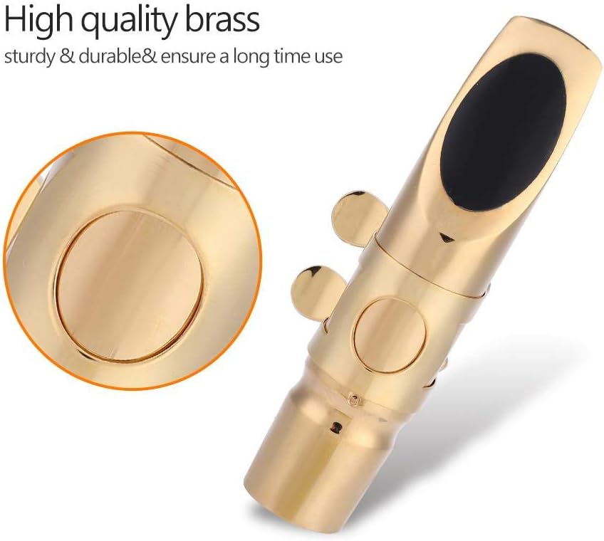 Sax Mouthpiece, Eb Alto Sax Saxophone 6C Mouthpiece with Cap Pads ...