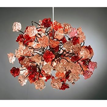 Amazon.com: Romantic - atmosphere lighting - pink and red roses pendant ...