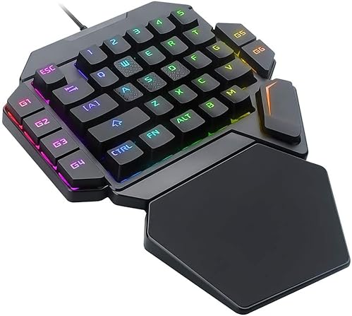 One-Handed RGB Mechanical Keyboard, Ergonomic Half Gaming Keyboard 35 ...