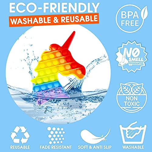 IGINOA 2 Packs Pop Poop Fidget Toy, Unicorn Sensory Anxiety Stress ...