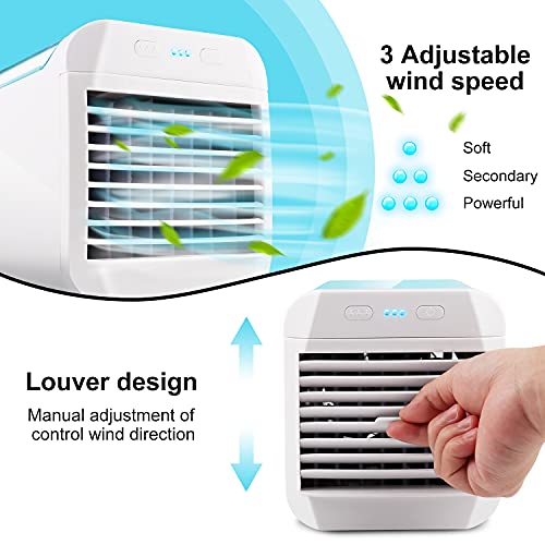 USB-C Mini Cooler Portable Air Cooler With 3 Speeds & 7 Colors - Mini ...