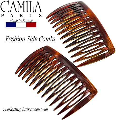 Camila Paris AD825/2 French Hair Side Comb, Small, Curved Tortoise ...