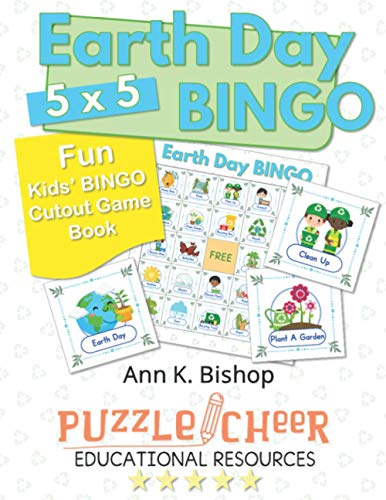 Earth Day Bingo 5 x 5, Fun Kids' Cutout Bingo Game BOOK: Great Game For ...