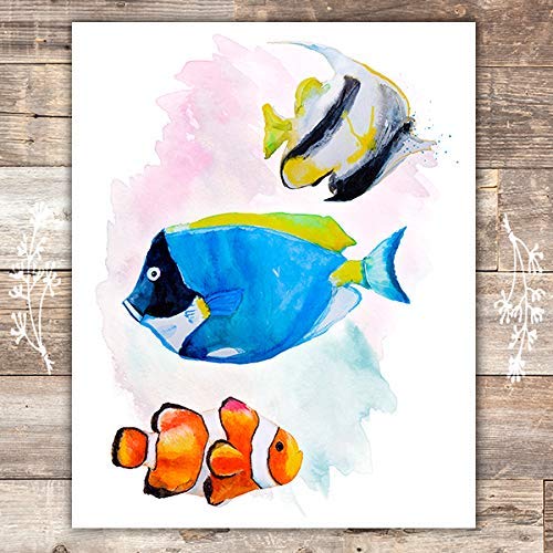 Amazon.com: Tropical Fish Art Print - Unframed - 8x10: Handmade