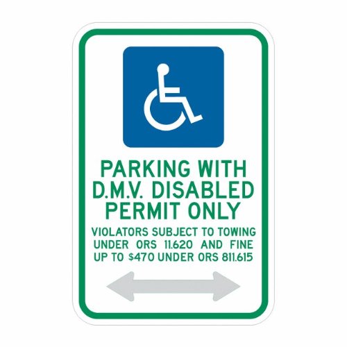 N-24, 12"x18" EGP, (Handicap Symbol) Parking w/DMV .(w/No Arrows ...