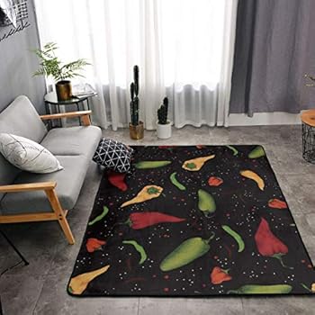 Amazon.com: Jellybean Area Accent Rug Red Hot Chili Peppers: Kitchen ...