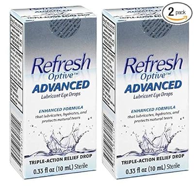 Buy Refresh Optive Advanced Lubricant Eye Drops, 0.33 Fl Oz 2 Count ...
