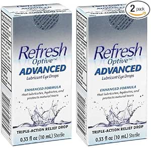 Amazon.com: Refresh Optive Advanced Lubricant Eye Drops, 0.33 Fl Oz (2 ...
