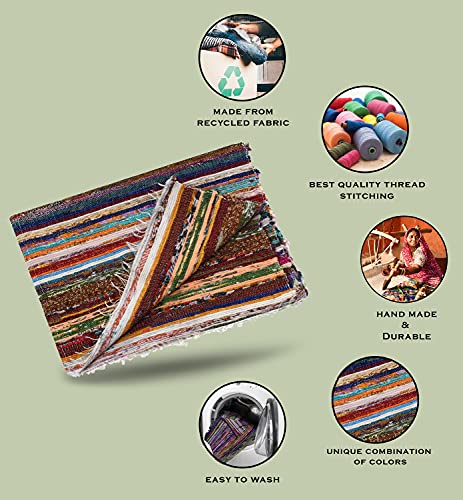 Chindi Cotton Rag Rugs 100% Eco-Friendly, 2-in-1 Reversible ...