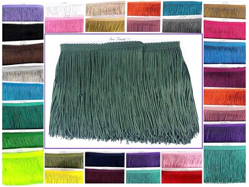 SEW TRENDS 5 Yards of 12" Long Chainette Fringe Thread Yarn Tassel Trim ...