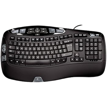 Amazon.com: LOGITECH Comfort Wave 450 Wired Ergonomics Keyboard Black ...