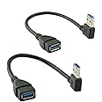 Amazon.com: SuperSpeed USB 3.0 Male to Female Extension Data Cable Left and Right Angle 2PCS by ...