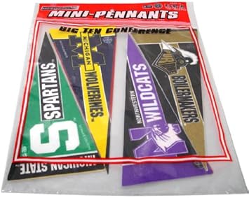 Amazon.com : Big 10 Mini Pennant Set (all 11 Teams) : Sports Related ...