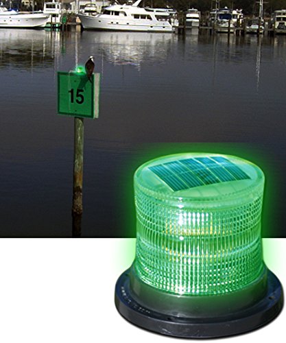 Solar Dock Warning Light - Waterproof Solar Dock Lighting - GREEN LED ...
