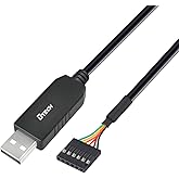 Amazon.com: DTECH 3ft USB to TTL Serial Cable 3.3V 6 Pin UART Adapter ...