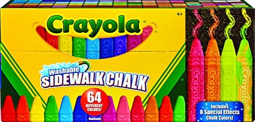 Crayola Ultimate Washable Chalk Collection (64ct), Bulk Sidewalk Chalk ...
