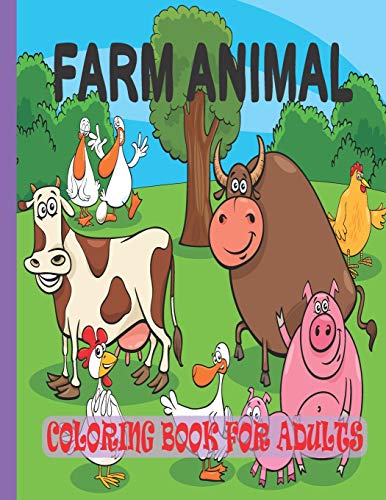 Farm Animals Adult Coloring Book: Stress Relieving Patterns Adult Farm ...