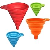 Amazon.com: Collapsible Funnel Set, SEEOOR Foldable Kitchen Funnel ...
