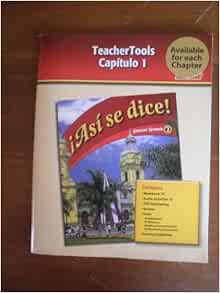 Asi se dice! Spanish 2 Teacher Tools Capitulo 1: 9780078883842: Amazon ...