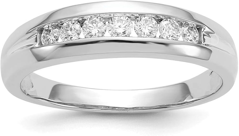Herren-Ring 14 Karat Weißgold künstlicher Diamant SI1/SI2 G-H: Amazon ...