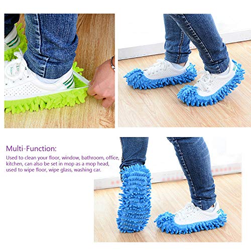 Dust Mops Duster Slippers,Reusable Shoe Cover,GOTOUROG Chenille ...