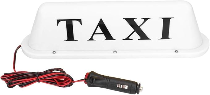 LED Taxi Light, 12V PVC Case + LED Magnetic Taxi Sign Roof Top Car ...
