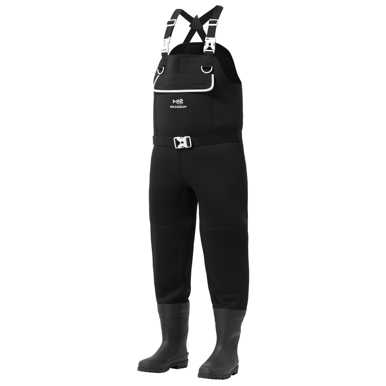 BASSDASH Men’s Neoprene Waders Black Reeds Camo for Fishing Hunting ...