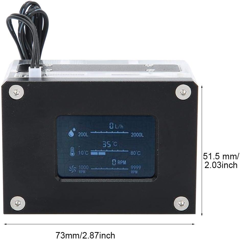 Water Cooling Flowing Rate Meter, PC G1/4 Thread Water Cooler Flowing ...