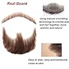 Fake Mustache 100％ Human Hair Face Beard for Adults Men Realistic ...