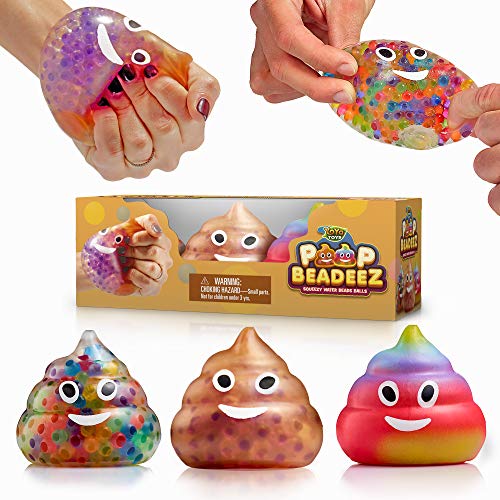 YoYa Toys Beadeez Poop Stress Relief Balls (Set of 3) - Anxiety Relief ...
