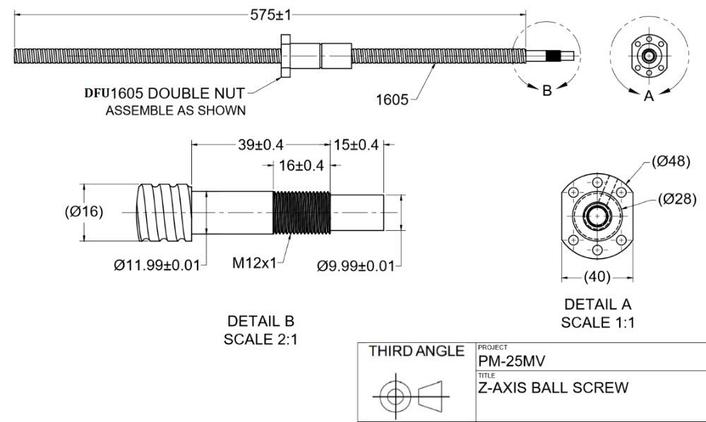 PM-25MV CNC Conversion kit Precision Matthews SFU1204 DFU1605 Balls ...