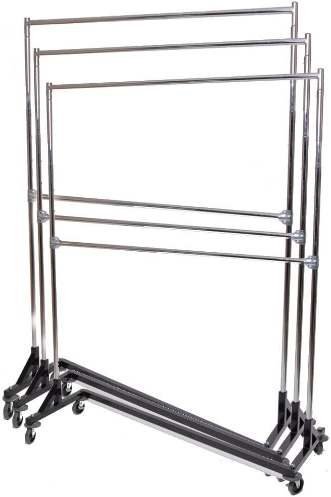 Amazon.com: Only Hangers Commercial Grade Double Bar Rolling Z Rack ...