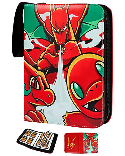 Card Binder, 4-Pocket Portable Card Collector Album Holder Book Fits ...