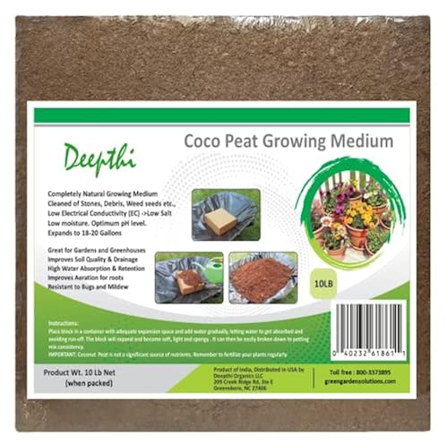 Deepthi Coco Peat Growing Medium - 10 Lb Compressed Block Brick - Coco ...