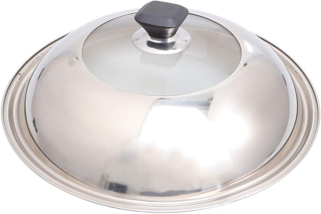BESTONZON 34cm Multifunctional Cooking Wok Pan Lid Stainless Steel Pan ...