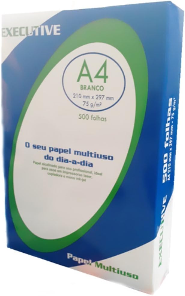 Papel Sulfite A4 Branco 75gr 210x297mm pct 500 Folhas Executive ...