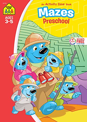 School Zone - Mazes Preschool Workbook - Ages 3 to 5, Preschool to ...