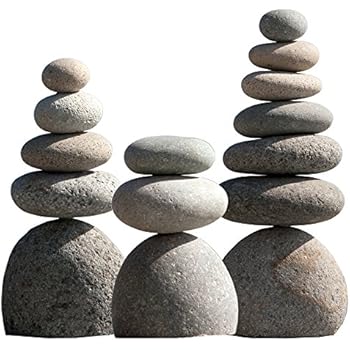 Amazon.com : Natural River Rock Cairn Stone Stacked Zen Garden ...