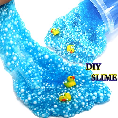 Blue Foam Ball Slime and Lovely Crystal Beads, Squeeze it and Make a ...