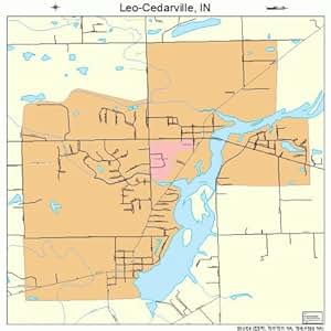 Amazon.com: Large Street & Road Map of Leo-Cedarville, Indiana IN ...