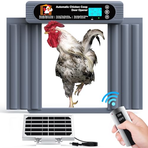 GROPOW Automatic Chicken Coop Door, Anti-Pinch Protection, Large LCD ...